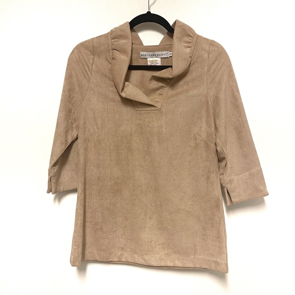Gretchen Scott Designs Suede Ruffneck Blouse - Preppy… - Gem